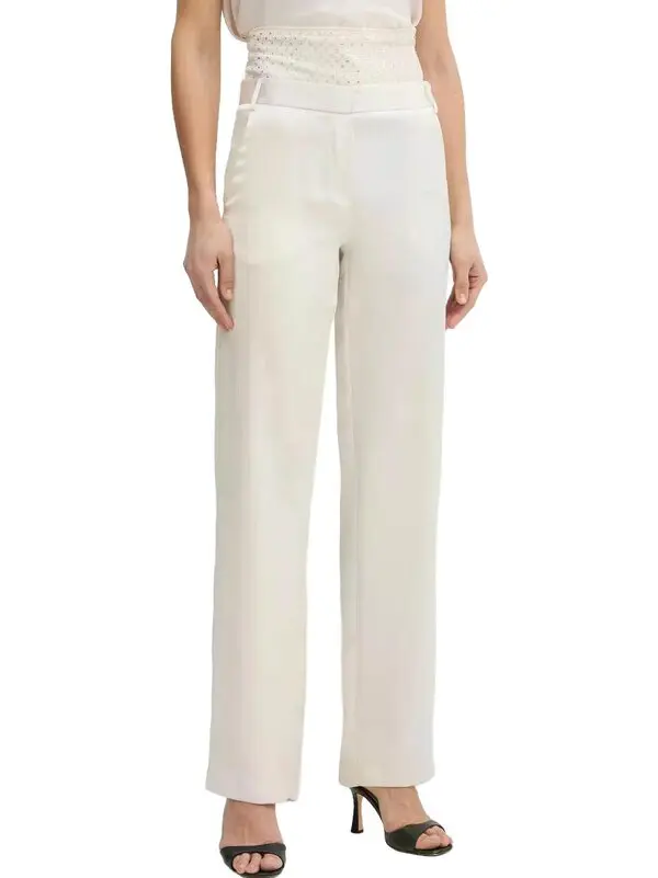 SIMONA CORSELLINI Satin Straight-leg Trousers - Neutrals