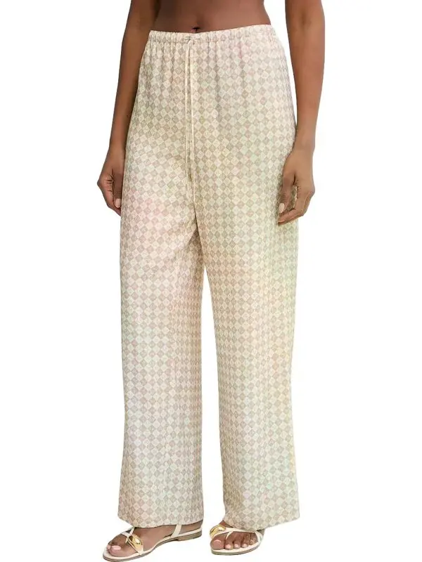 TRUSSARDI Check Pattern Drawstring Waist Trousers - Neutrals
