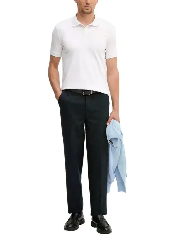TRUSSARDI Logo-embroidered Polo Shirt - White