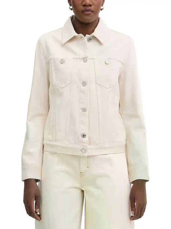 TRUSSARDI Cream White Denim Jacket - Neutrals