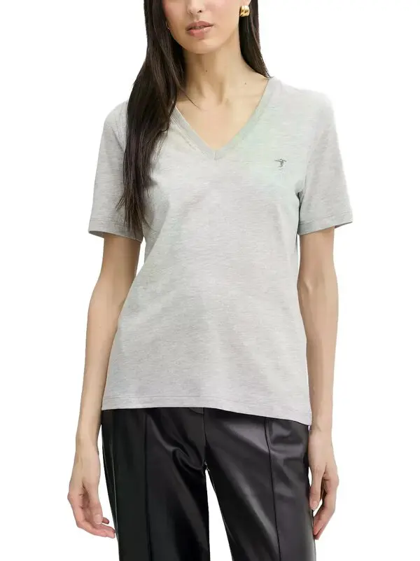 TRUSSARDI V-neck Logo-print T-shirt - Grey