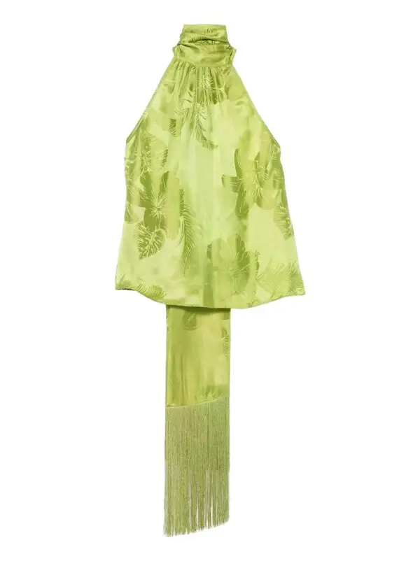 Retrofete Martana Fringed-tie Top - Green