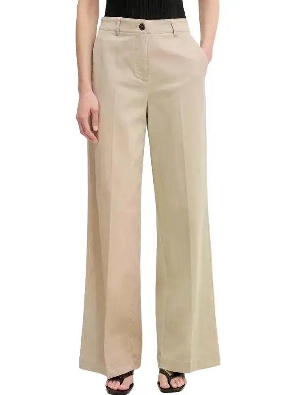 Marc O'polo Pressed-crease Wide-leg Trousers - Neutrals