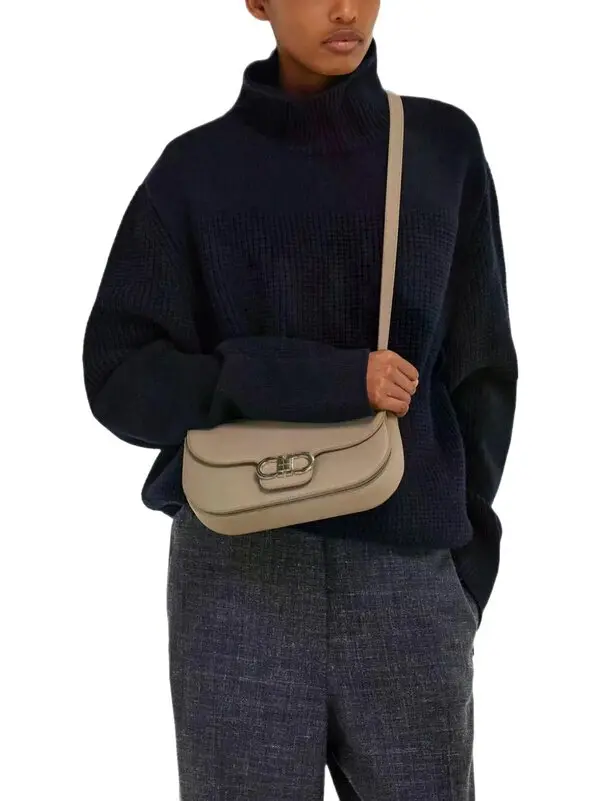 FERRAGAMO Double Gancini East-west Crossbody Bag - Neutrals