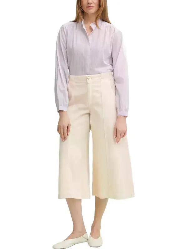 Marc O'polo Striped Band Collar Blouse - Purple