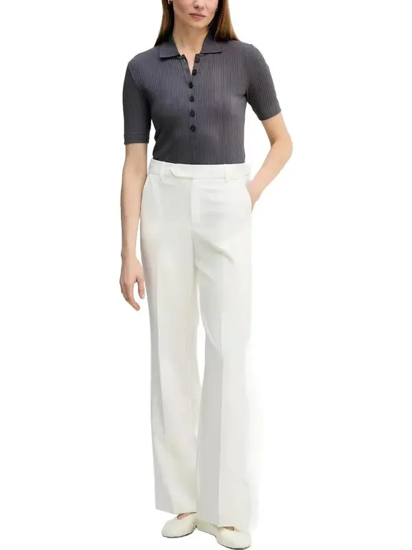 Marc O'polo Ribbed Knit Polo Shirt - Grey
