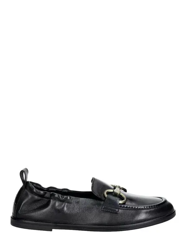 Marc O'polo Loafers With Gold Tone Horsebit Detailing - Black