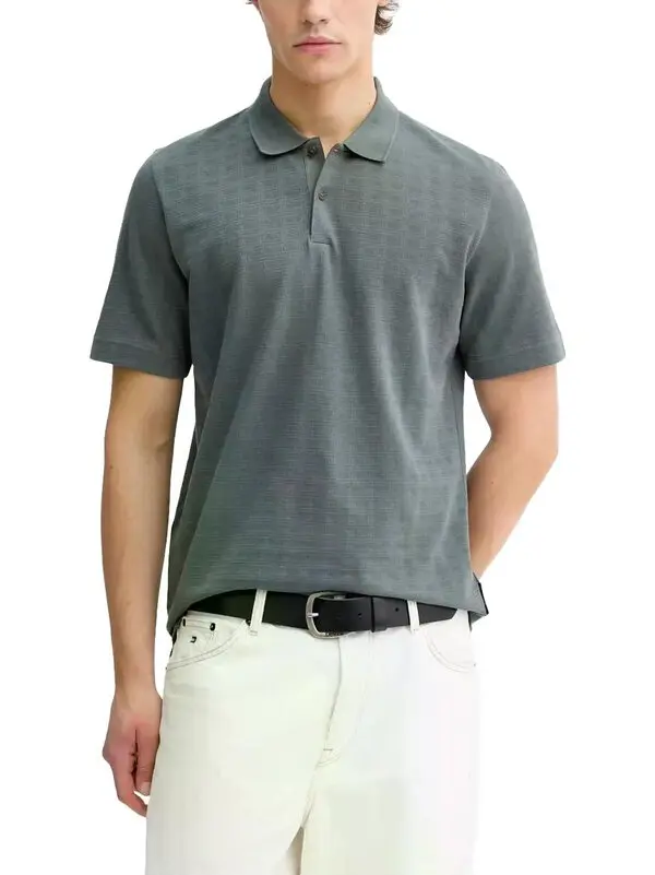 Marc O'polo Check-patterned Short-sleeve Polo Shirt - Grey