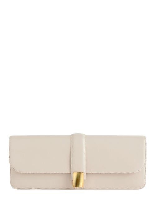 Khaite Blake Leather Clutch With Gold Tone Hardware - Burro