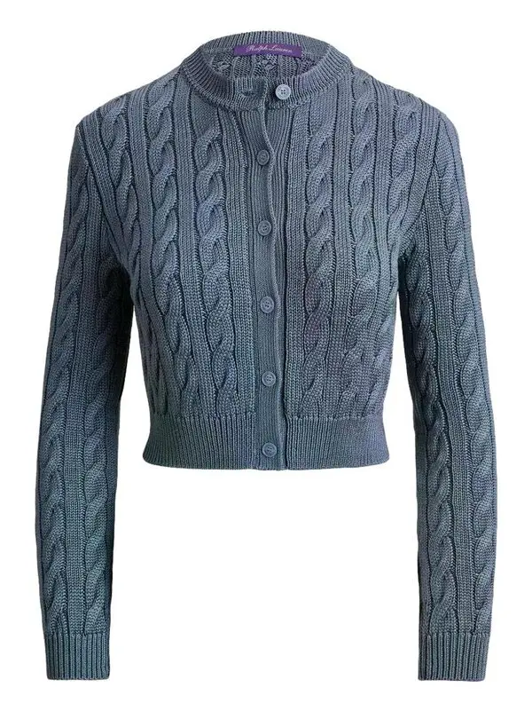 Ralph Lauren Cable-knit Cropped Cardigan - Blue