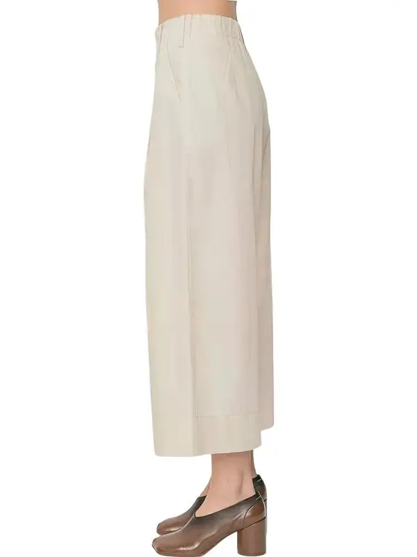 SUSANNE BOMMER Pleated Wide-leg Cropped Trousers - Neutrals