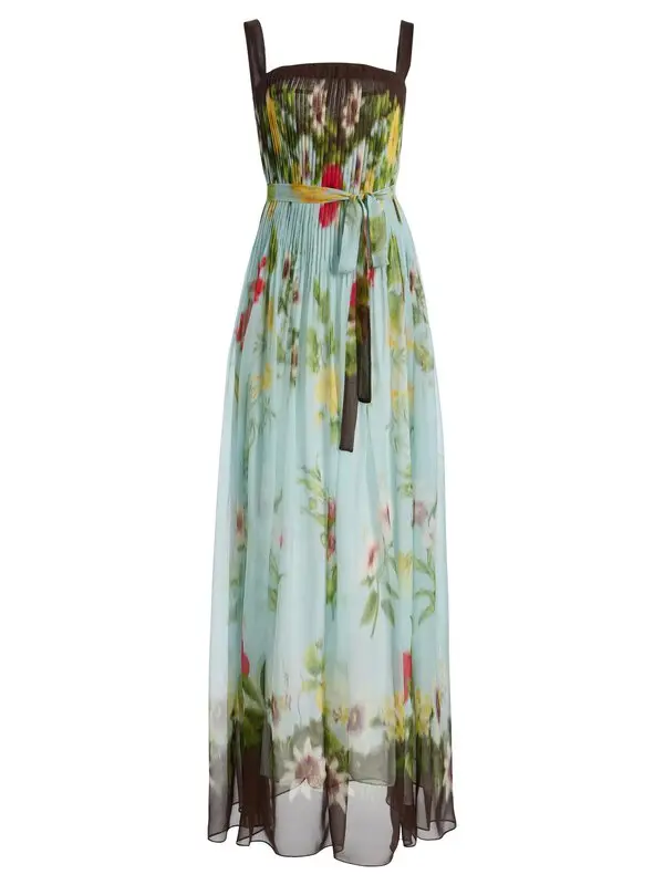 Oscar De La Renta Floral Silk Chiffon Gown - Multi