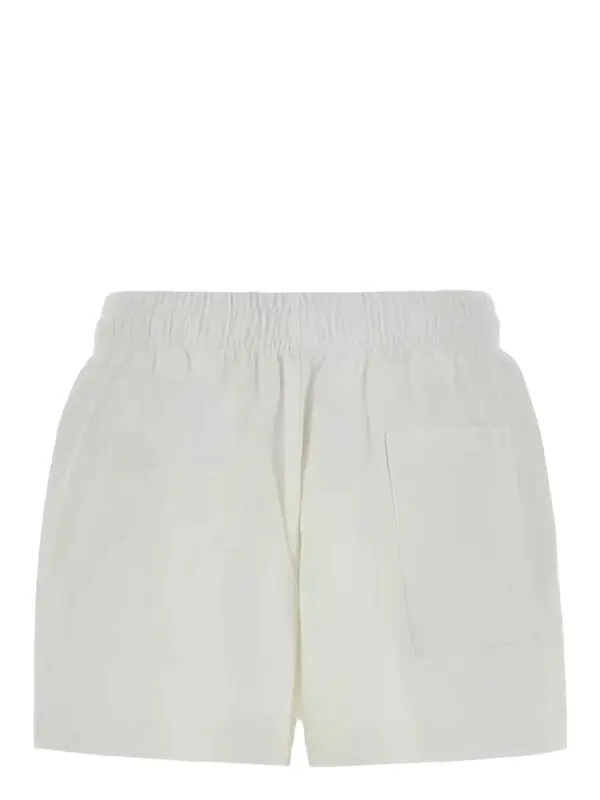 SPORTY & RICH Ny Crest Embroidered Disco Shorts - White