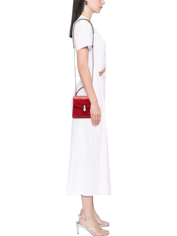 BVLGARI Serpenti Forever Top Handle Bag Satchel - Red