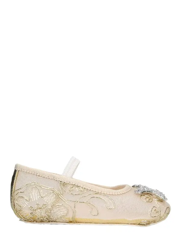 ARUNA SETH Embroidered Butterfly Ballet Flats - Gold