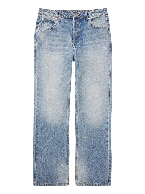 COLE BUXTON Distressed Straight Jeans - Blue