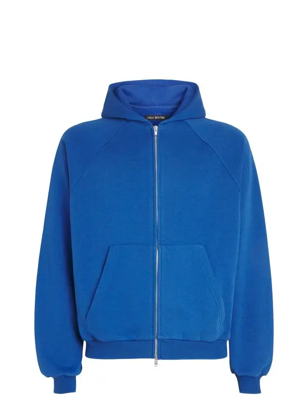 COLE BUXTON Zip-up Cropped Hoodie - Blue