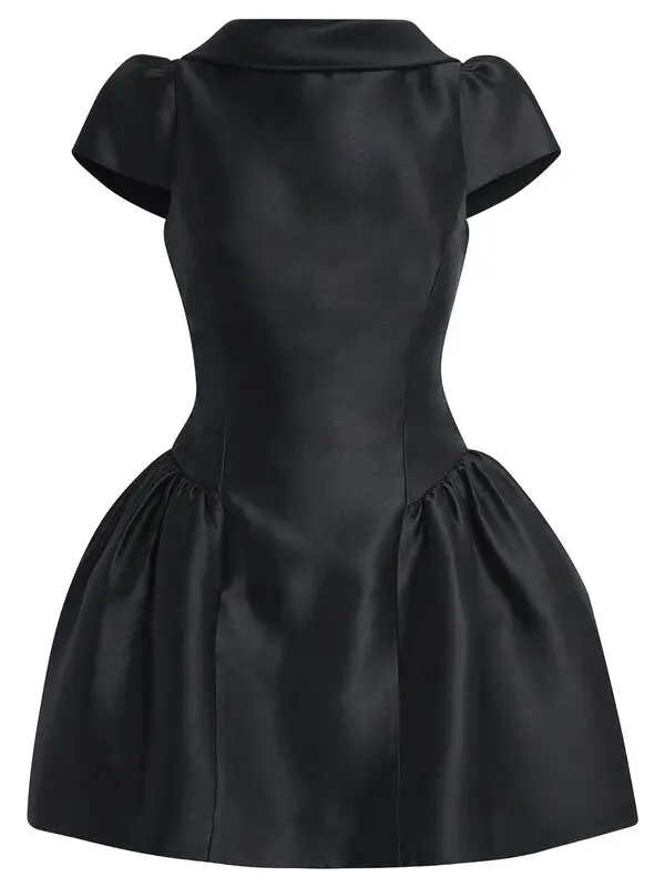 SELF-PORTRAIT Taffeta Mini Dress - Black