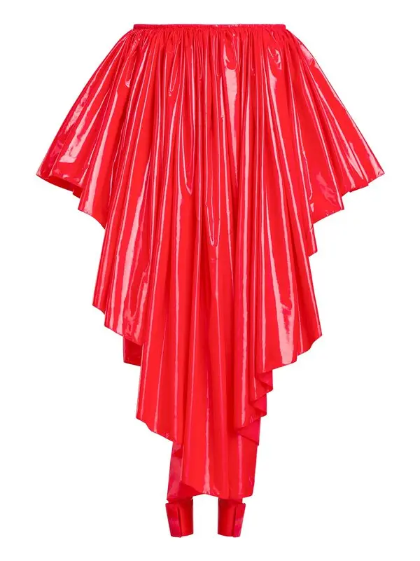 Alaïa Gathered Maxi Skirt - Red
