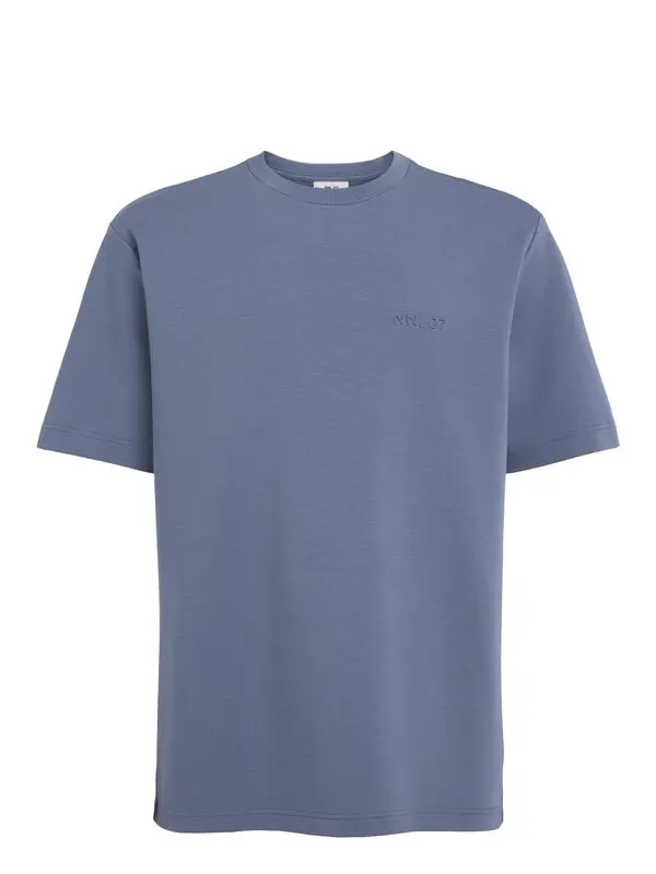 NN.07 Relaxed Logo Nat T-shirt - Blue