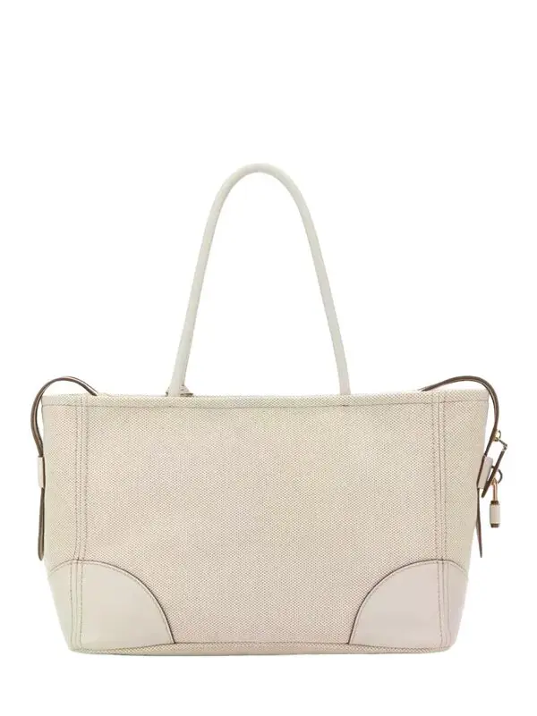 Prada Large Canvas Tote Bag - Neutrals