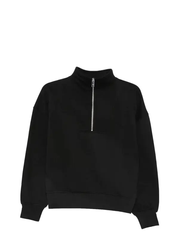 Calvin Klein Half-zip Logo Embroidered Sweater - Black