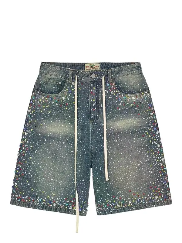 VALE FOREVER Crystal-embellished Shorts - Blue