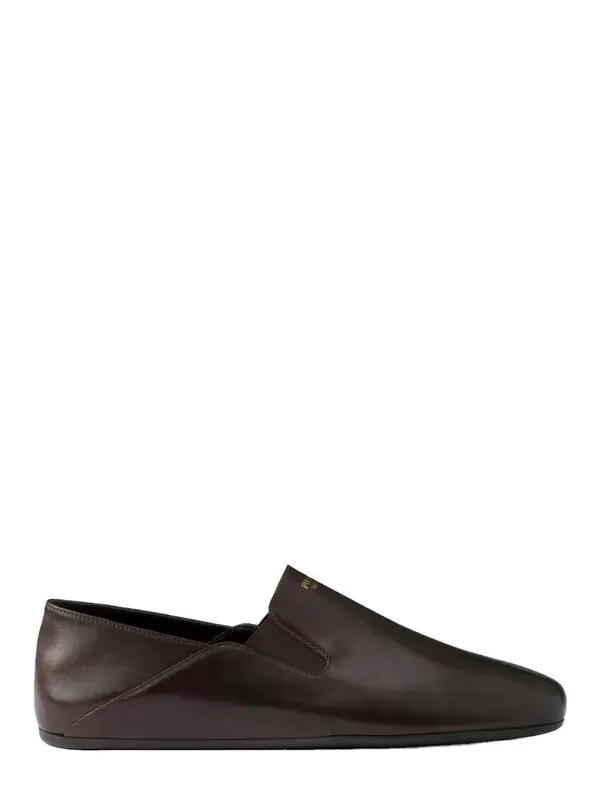 Prada Leather Loafers - Brown