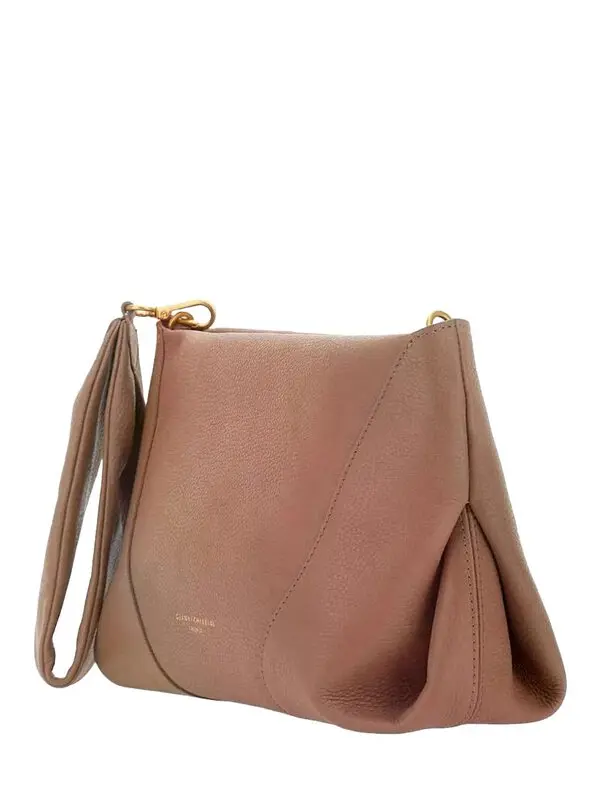 GIANNI CHIARINI Large Suria Grained Leather Clutch Bag - Brown