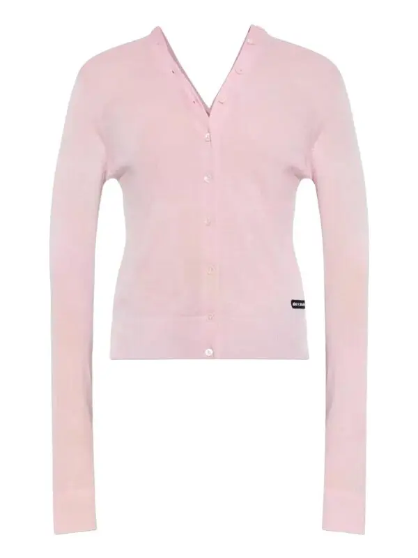 Alexander Wang Logo-patch Button-up Cardigan - Pink