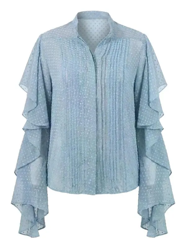 Barbara Bui Ruffled Sleeve Shirt - Blue