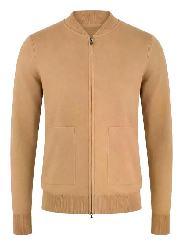 FILIPPO DE LAURENTIIS Zip-up Knitted Bomber Jacket - Brown