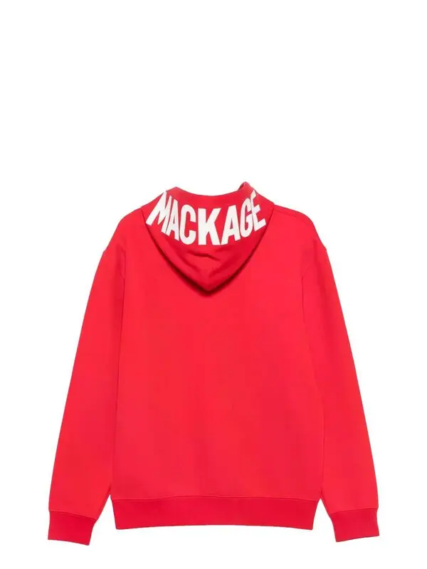 Mackage Logo Print Drawstring Hoodie - Red