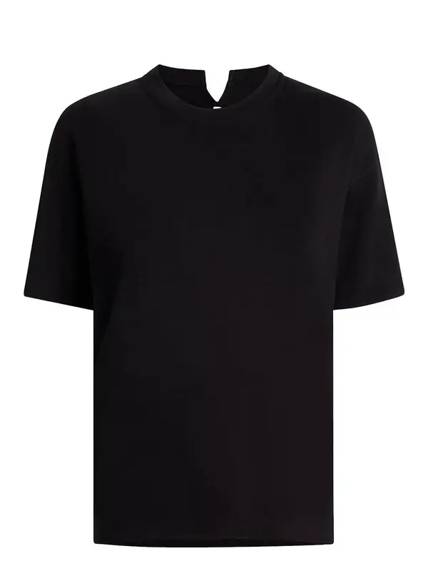 Another Tomorrow Seamed Cotton T-shirt - Black