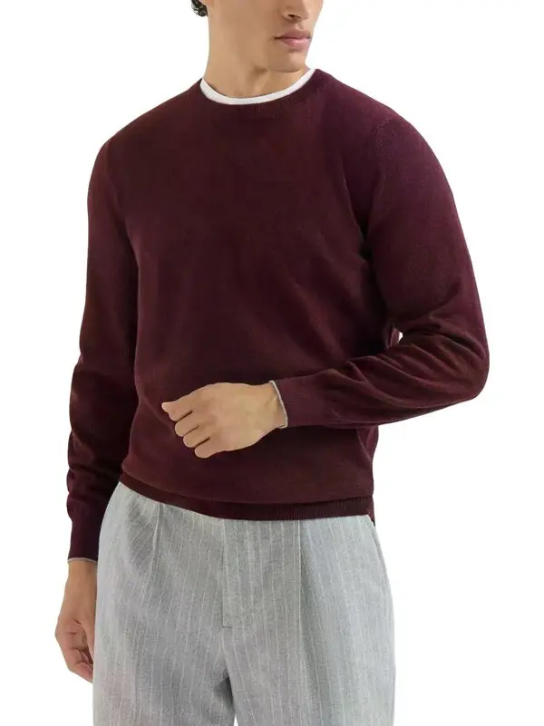 Brunello Cucinelli Cashmere Crew Neck Jumper - Red