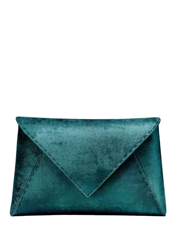 Tyler Ellis Lee Pouchet Crushed-velvet Clutch Bag - Green