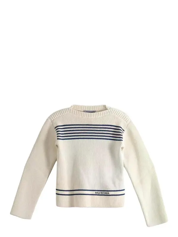 Balenciaga Boat Neck Striped Sweater - Neutrals