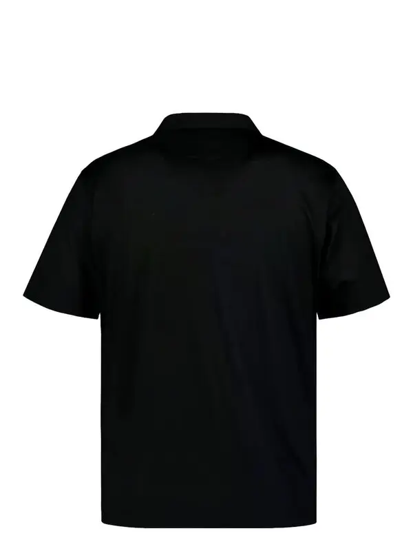 Emporio Armani Logo-embroidered Wool Polo Shirt - Black