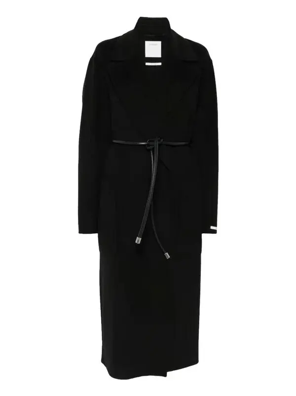Sportmax Zannata Belted Notch-lapel Coat - Black