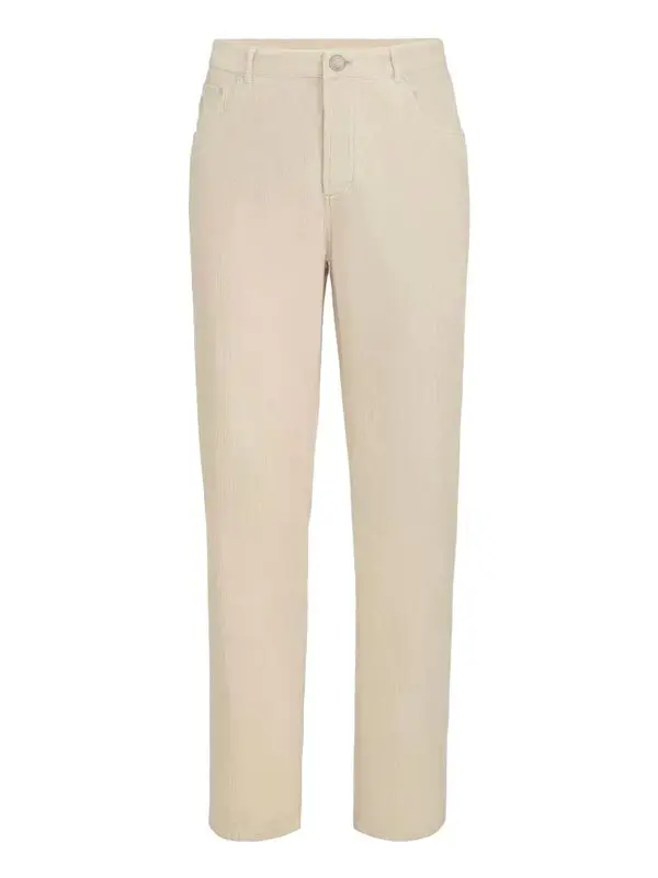 Brunello Cucinelli Garment-dyed Five-pocket Trousers In Cotton Narrow-wale Corduroy - Neutrals