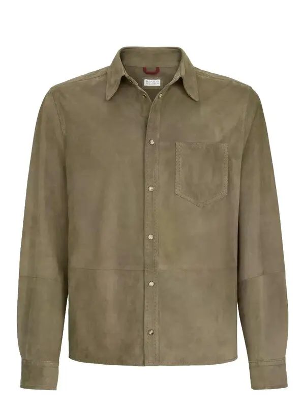 Brunello Cucinelli Suede Overshirt - Green