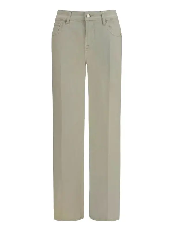 7 For All Mankind Calie Straight-leg Jeans With Embroidered Detail - Neutrals