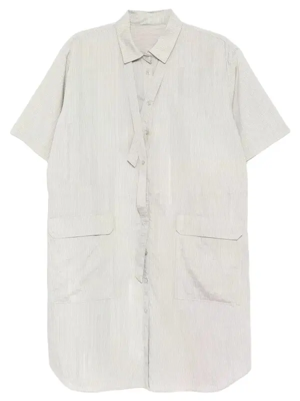 JNBY Crinkled Pinstripe Shirt Dress - Grey