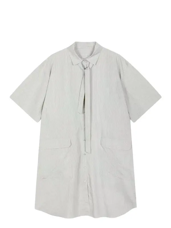 JNBY Crinkled Pinstripe Shirt Dress - Grey