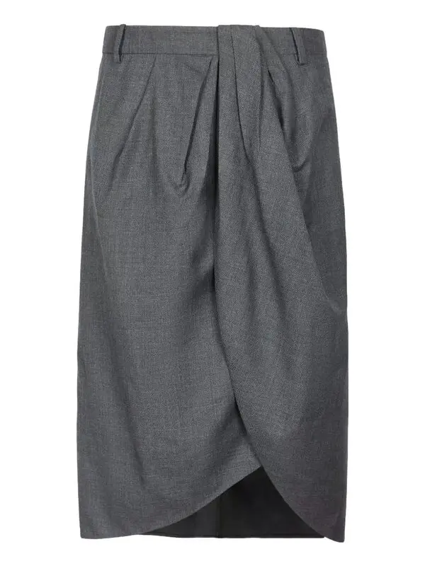 JNBY Draped Asymmetric Midi Skirt - Grey