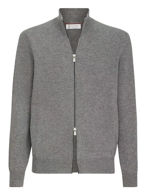 Brunello Cucinelli Zip-up Cardigan - Grey