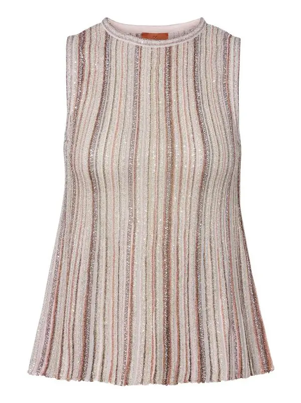 Missoni Sequined Striped Lame Top - Multicoloured