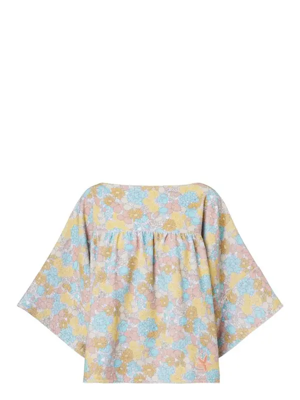 Chloé Gathered Floral Cotton Top - Multicoloured
