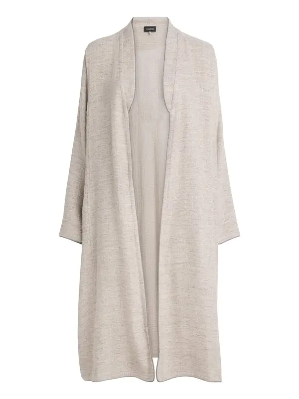 Eskandar Linen-blend Longline Cardigan - Neutral