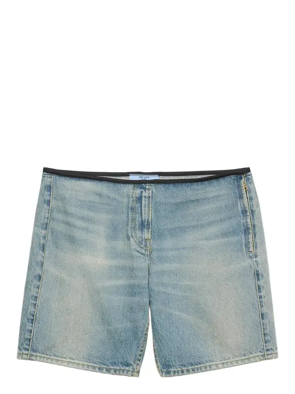 Prada Washed Denim Bermudas - Navy